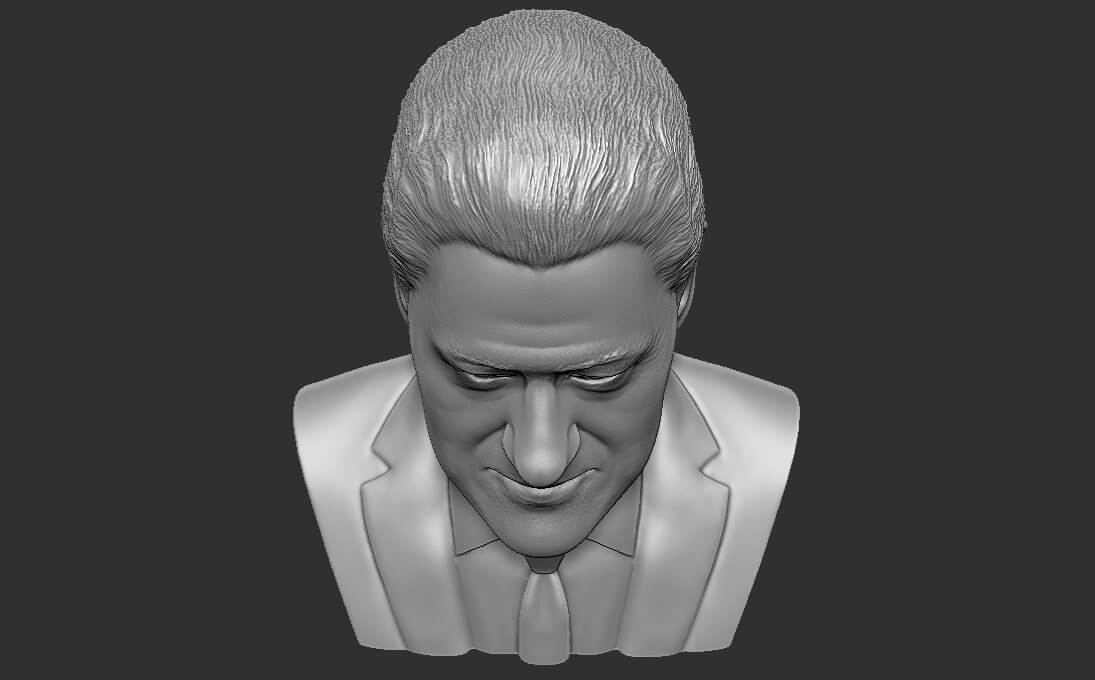 Bill Clinton Bust - 3D Model by PrintedReality