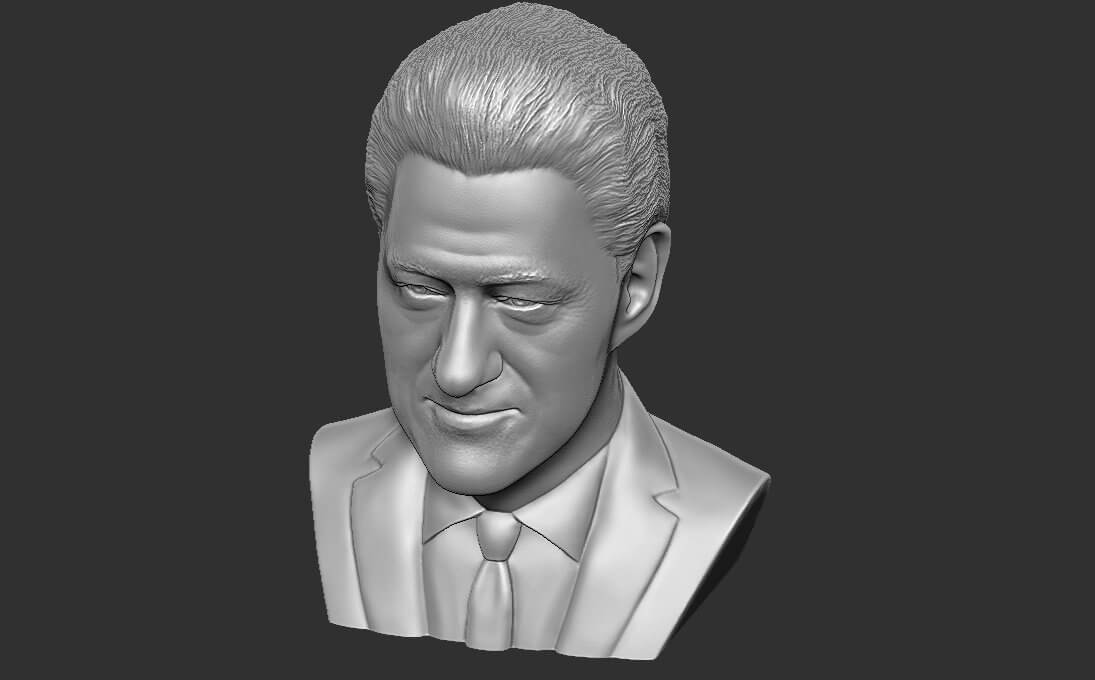 Bill Clinton Bust - 3D Model by PrintedReality