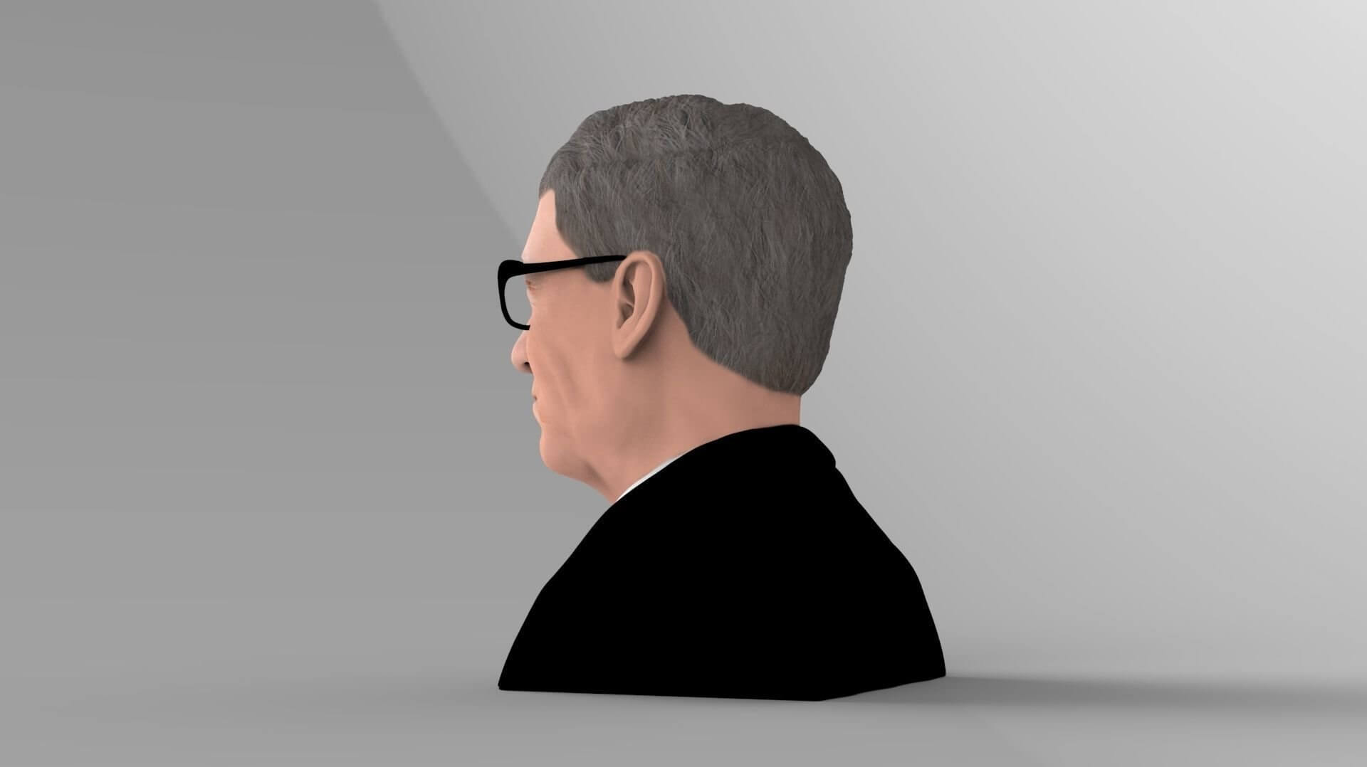 Bill Gates Bust (Full Color) - 3D Model by PrintedReality