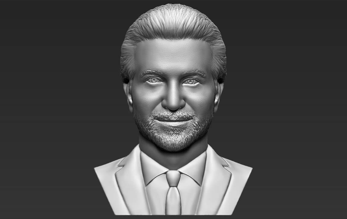 Bradley Cooper Bust - 3D Print Model by PrintedReality