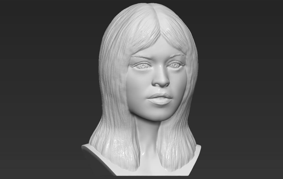 Brigitte Bardot Bust - 3D Model by PrintedReality