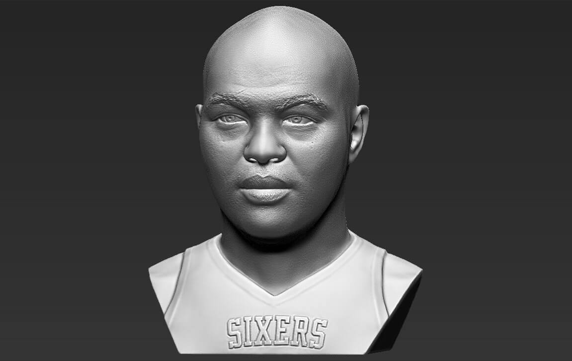 Charles Barkley Bust - 3D Model by PrintedReality
