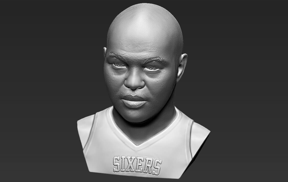 Charles Barkley Bust - 3D Model by PrintedReality