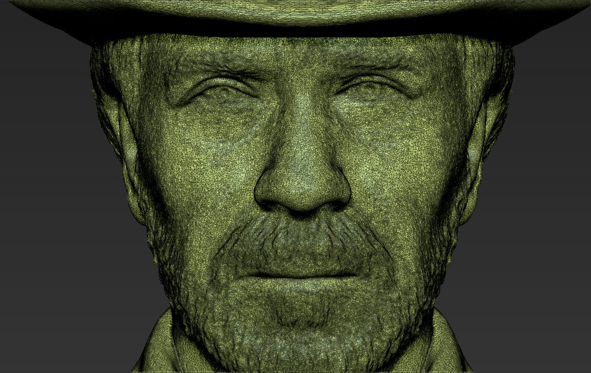 Chuck Norris Bust - 3D Model by PrintedReality