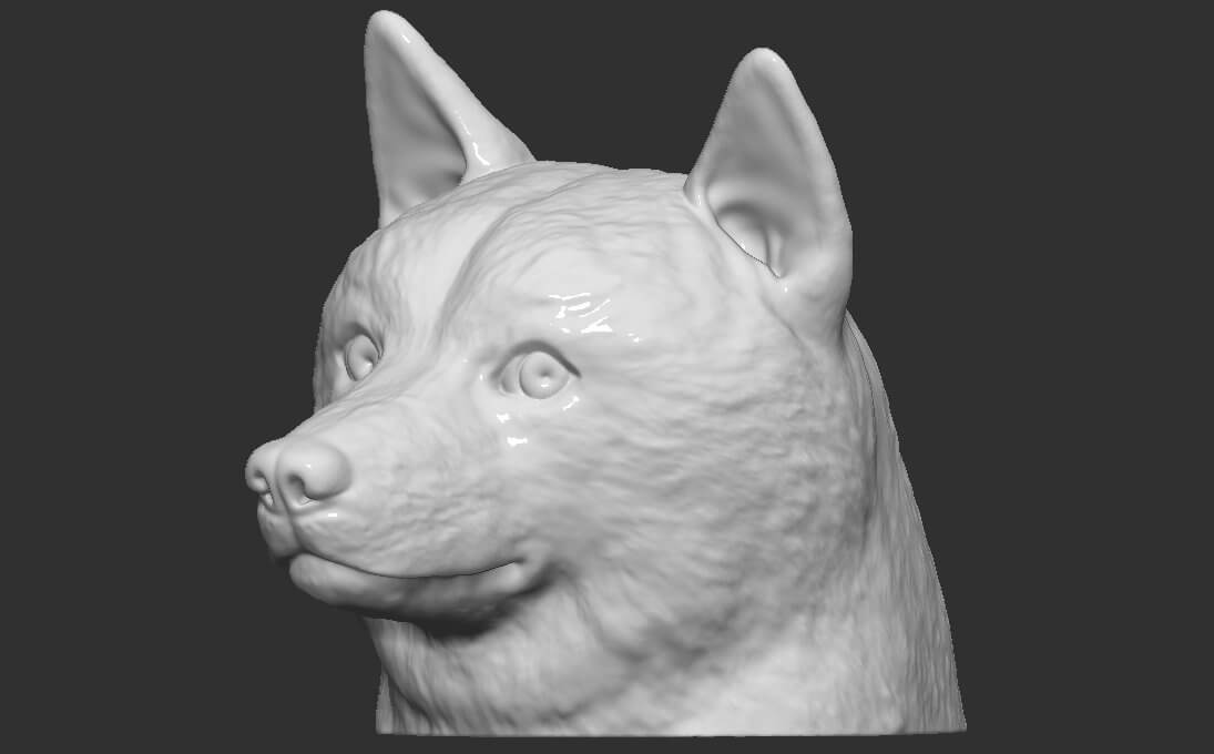 Doge Meme Shiba Inu Head - 3D Print Model by PrintedReality