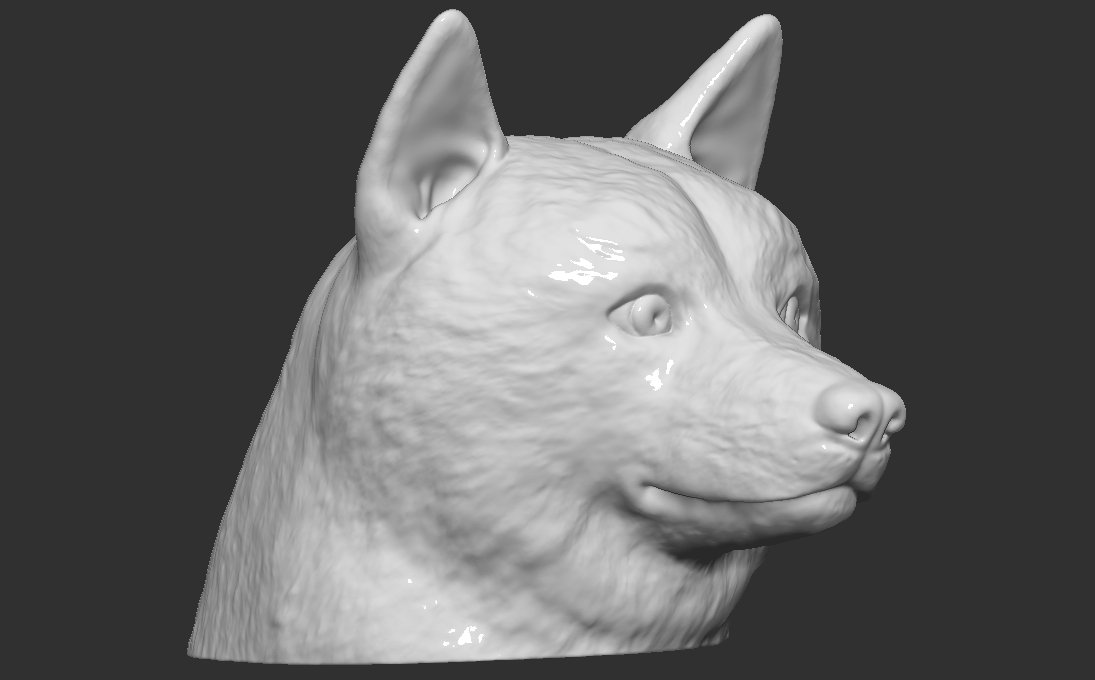 Doge Meme Shiba Inu Head - 3D Model by PrintedReality