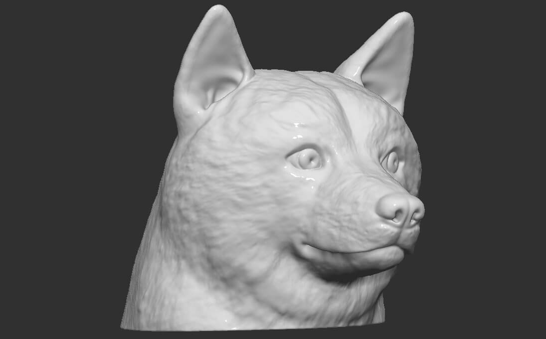 Doge Meme Shiba Inu Head - 3D Model by PrintedReality