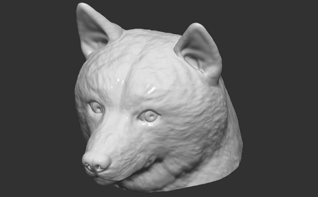 Doge Meme Shiba Inu Head - 3D Model by PrintedReality