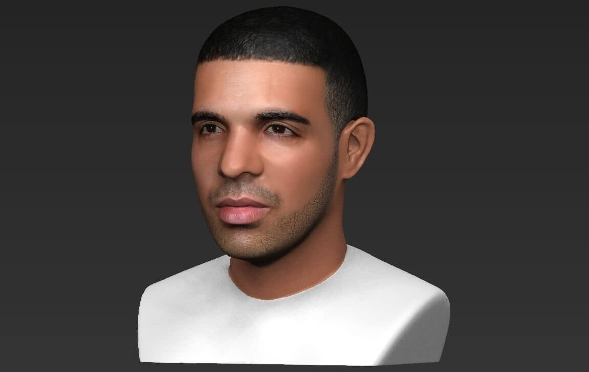 Drake Bust (Full Color) - 3D Model by PrintedReality