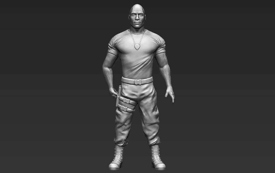 Dwayne The Rock Johnson from Fast and Furious (Full Color) - 3D Model ...