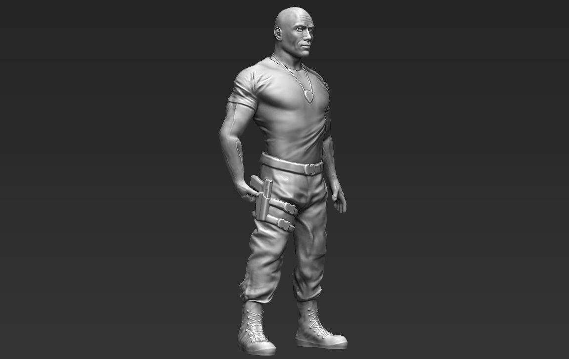 Dwayne The Rock Johnson from Fast and Furious (Full Color) - 3D Model ...