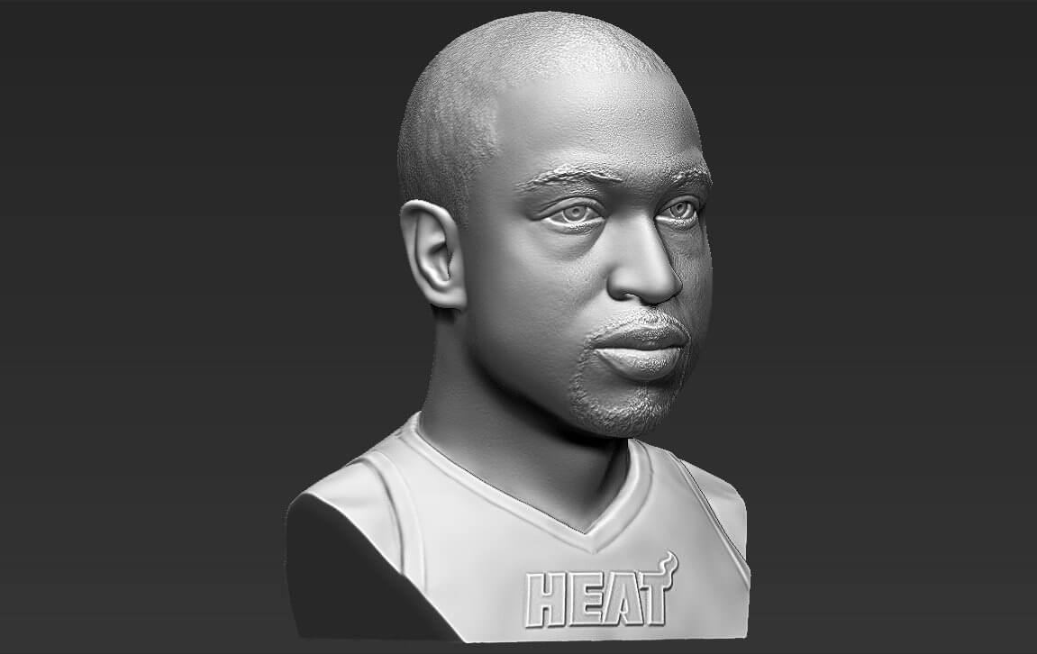Dwyane Wade Bust - 3D Model by PrintedReality