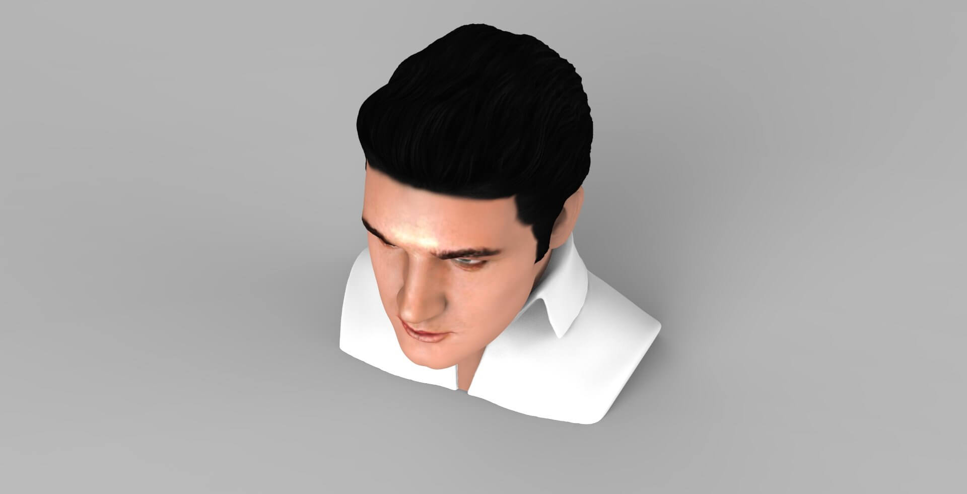 Elvis Presley Bust (Full Color) - 3D Model by PrintedReality