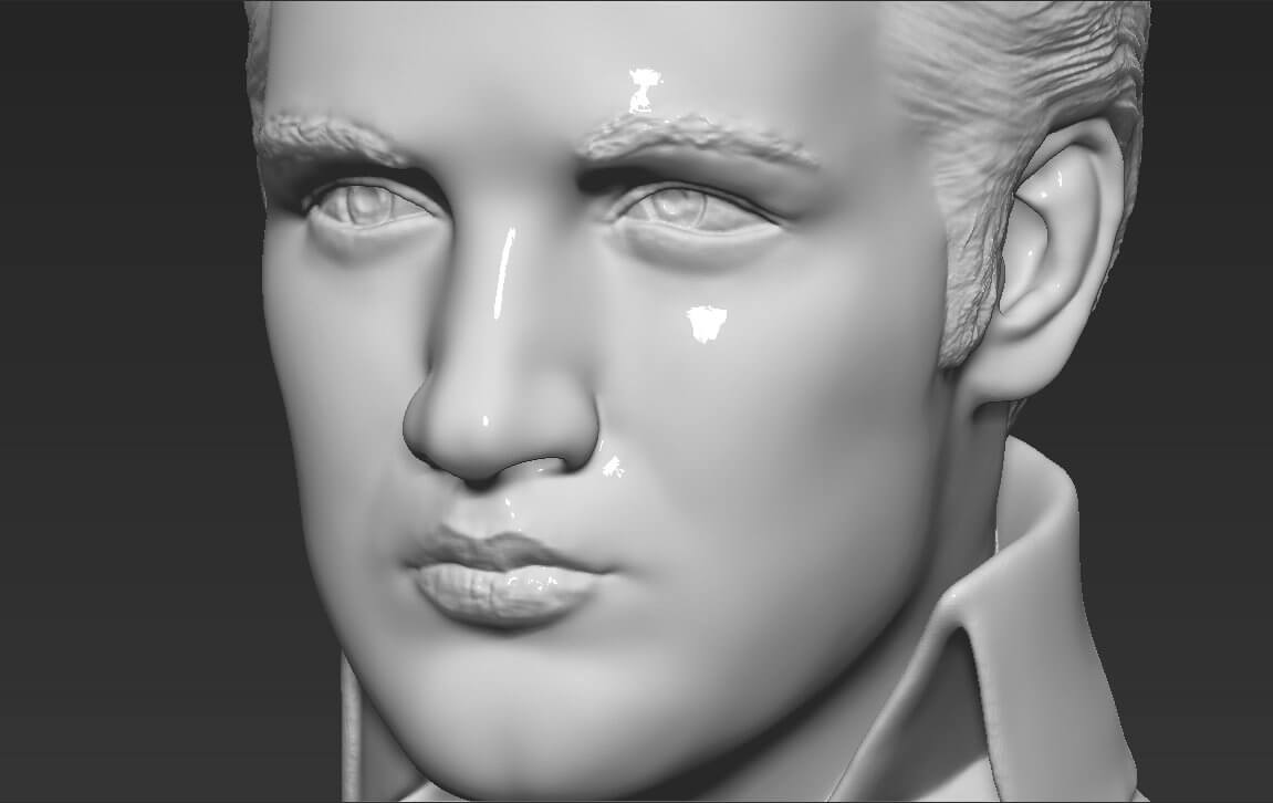 Elvis Presley Bust (Full Color) - 3D Model by PrintedReality
