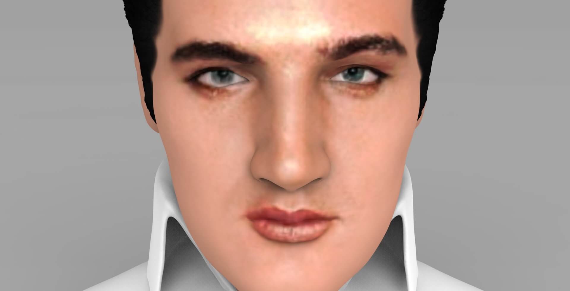 Elvis Presley Bust (Full Color) - 3D Model by PrintedReality