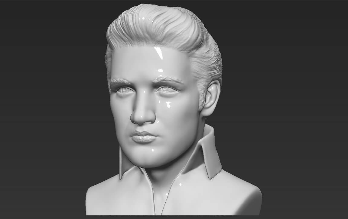 Elvis Presley Bust (Full Color) - 3D Model by PrintedReality