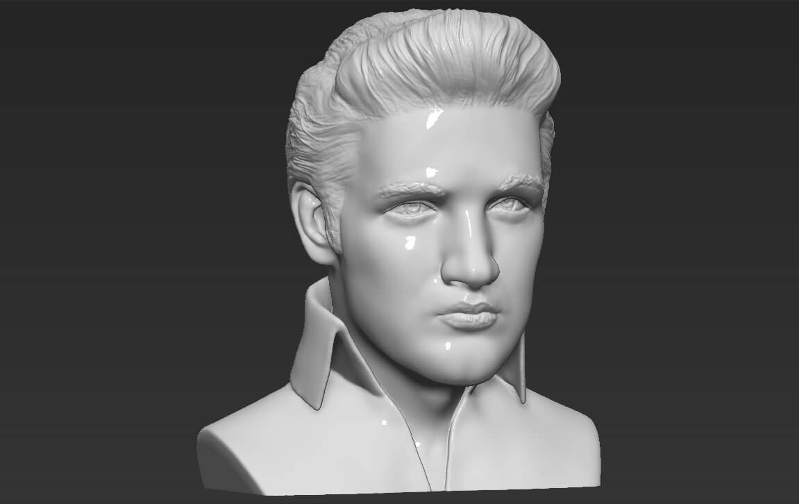Elvis Presley Bust (Full Color) - 3D Model by PrintedReality