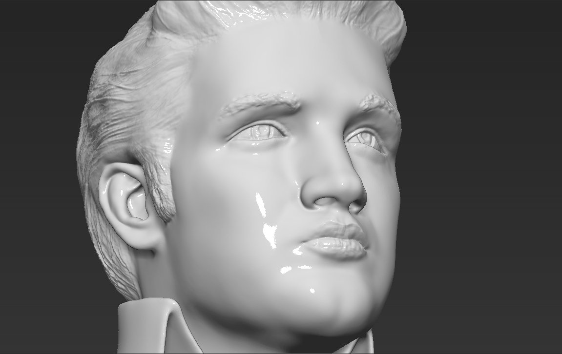 Elvis Presley Bust (Full Color) - 3D Model by PrintedReality