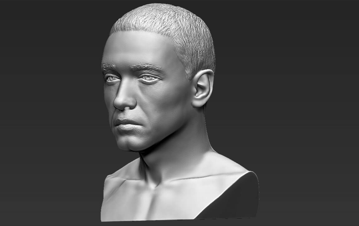 Eminem Bust - 3D Model by PrintedReality