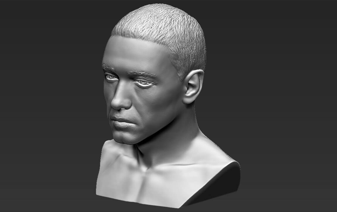 Eminem Bust - 3D Model by PrintedReality