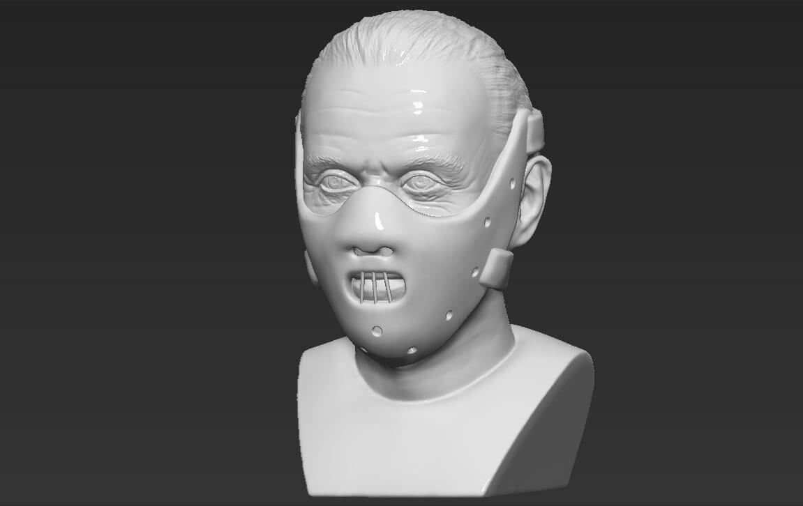 Hannibal Lecter Bust - 3D Model by PrintedReality