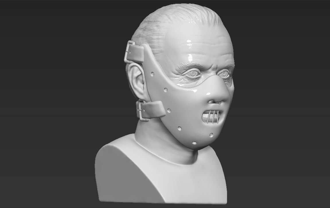 Hannibal Lecter Bust - 3D Model by PrintedReality