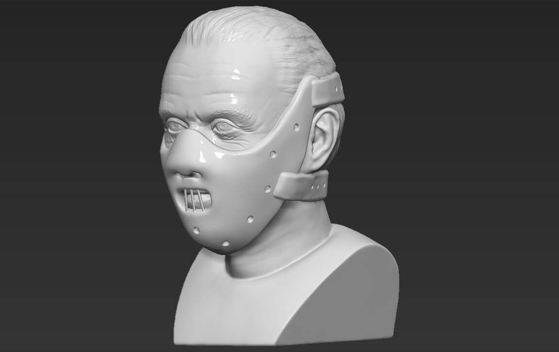 Hannibal Lecter Bust - 3D Model by PrintedReality