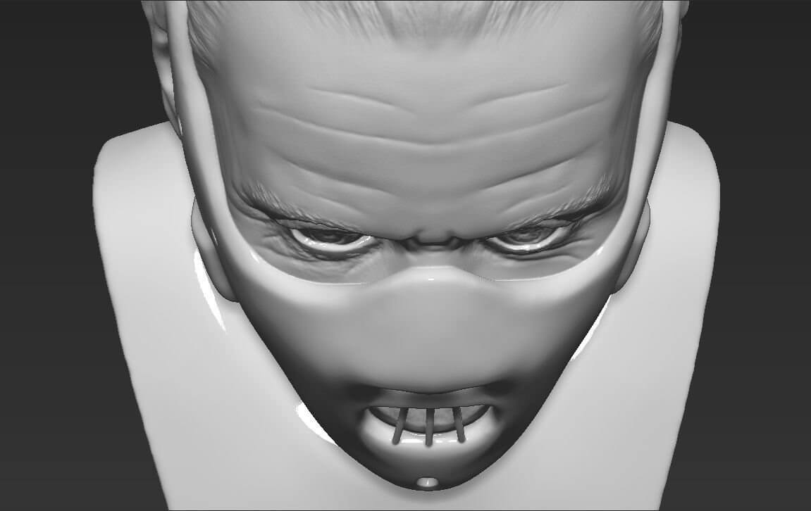 Hannibal Lecter Bust - 3D Model by PrintedReality