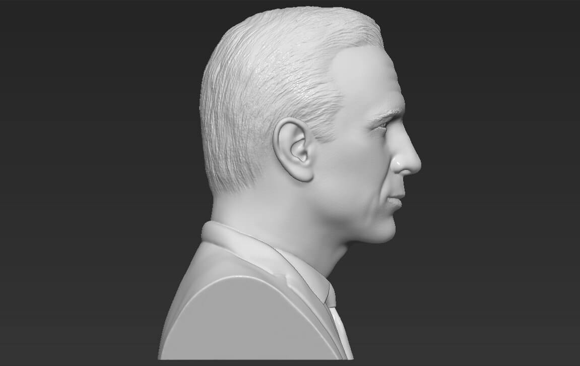 James Bond Daniel Craig Bust - 3D Model by PrintedReality