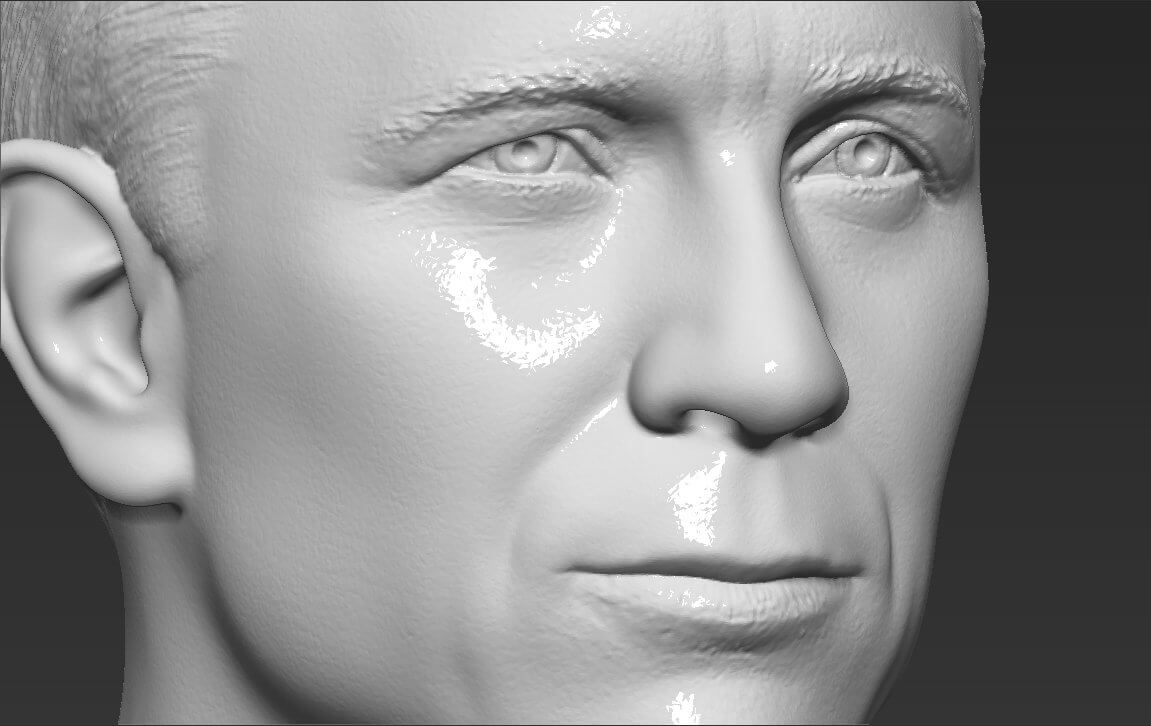 James Bond Daniel Craig Bust - 3D Model by PrintedReality