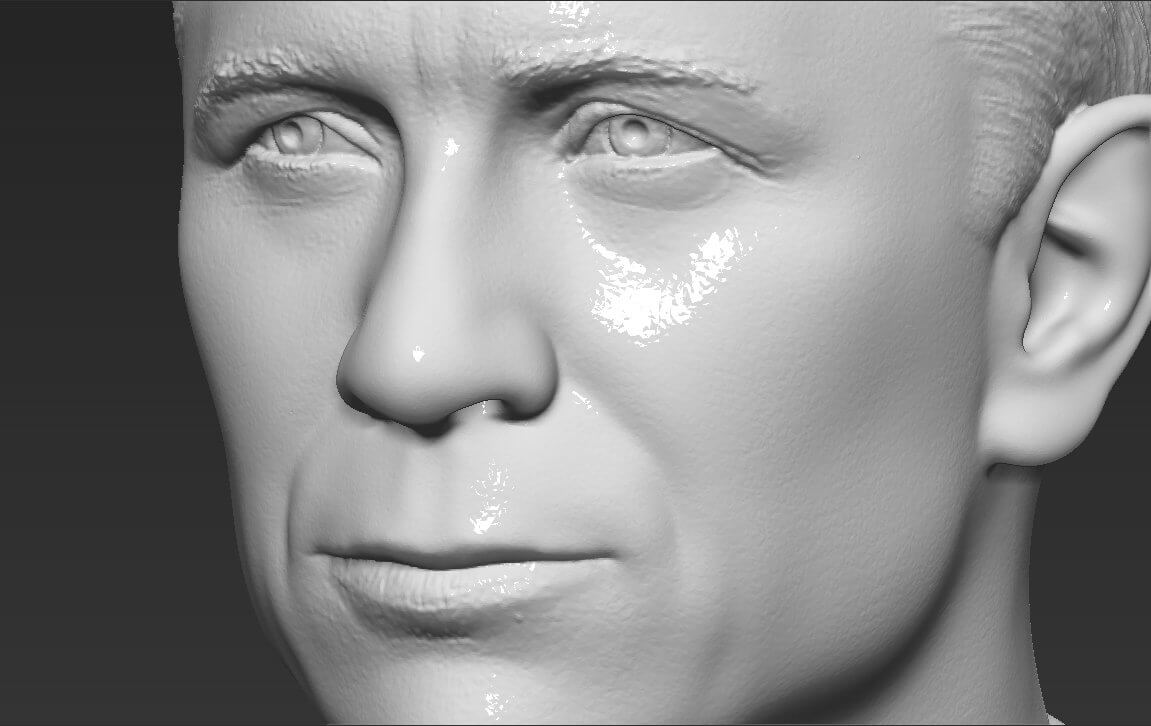 James Bond Daniel Craig Bust - 3D Model by PrintedReality