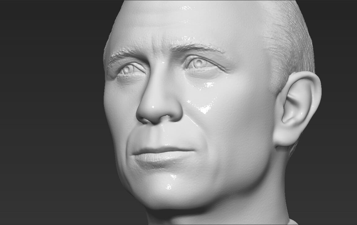 James Bond Daniel Craig Bust - 3D Model by PrintedReality