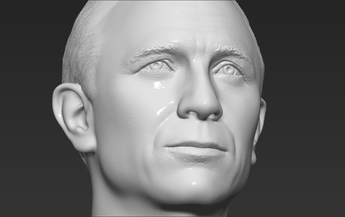 James Bond Daniel Craig Bust - 3D Model by PrintedReality