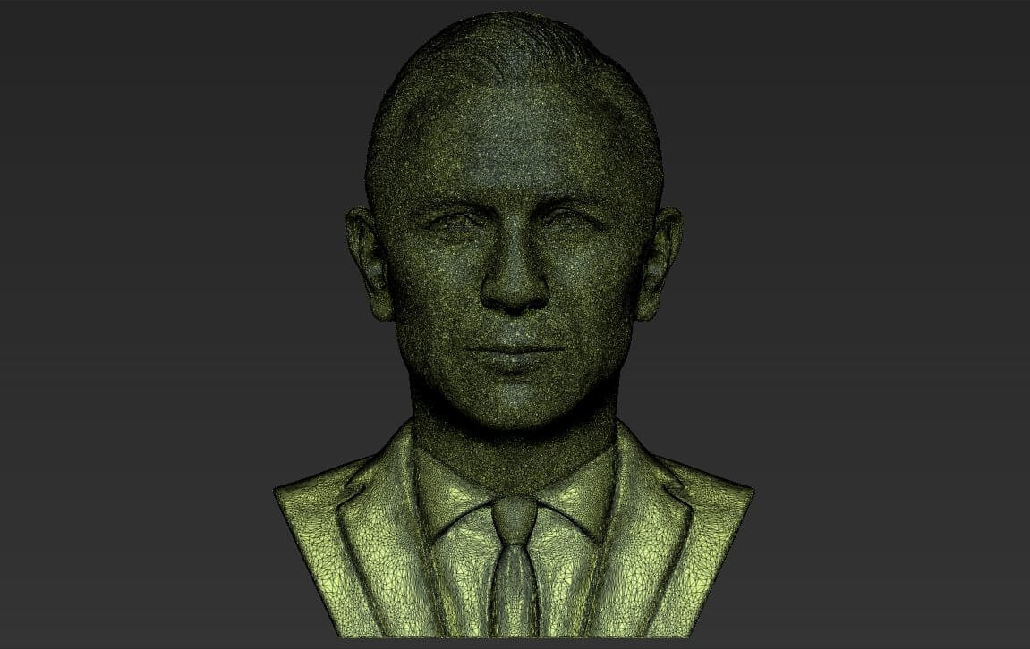 James Bond Daniel Craig Bust - 3D Model by PrintedReality