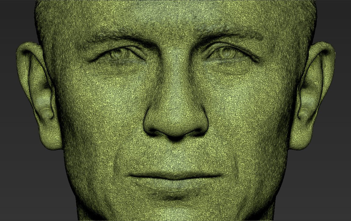 James Bond Daniel Craig Bust - 3D Model by PrintedReality