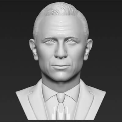 James Bond Daniel Craig Bust - 3D Model by PrintedReality
