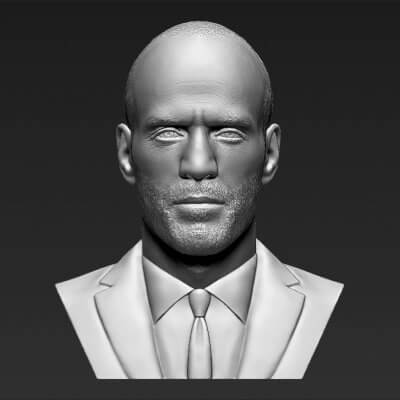 Jason Statham Bust - 3D Model by PrintedReality