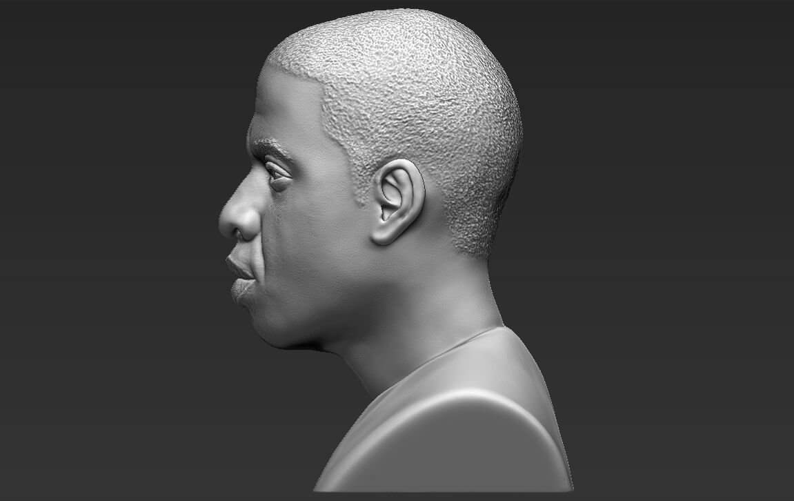 Jay-Z Bust (Full Color) 3D Model by PrintedReality