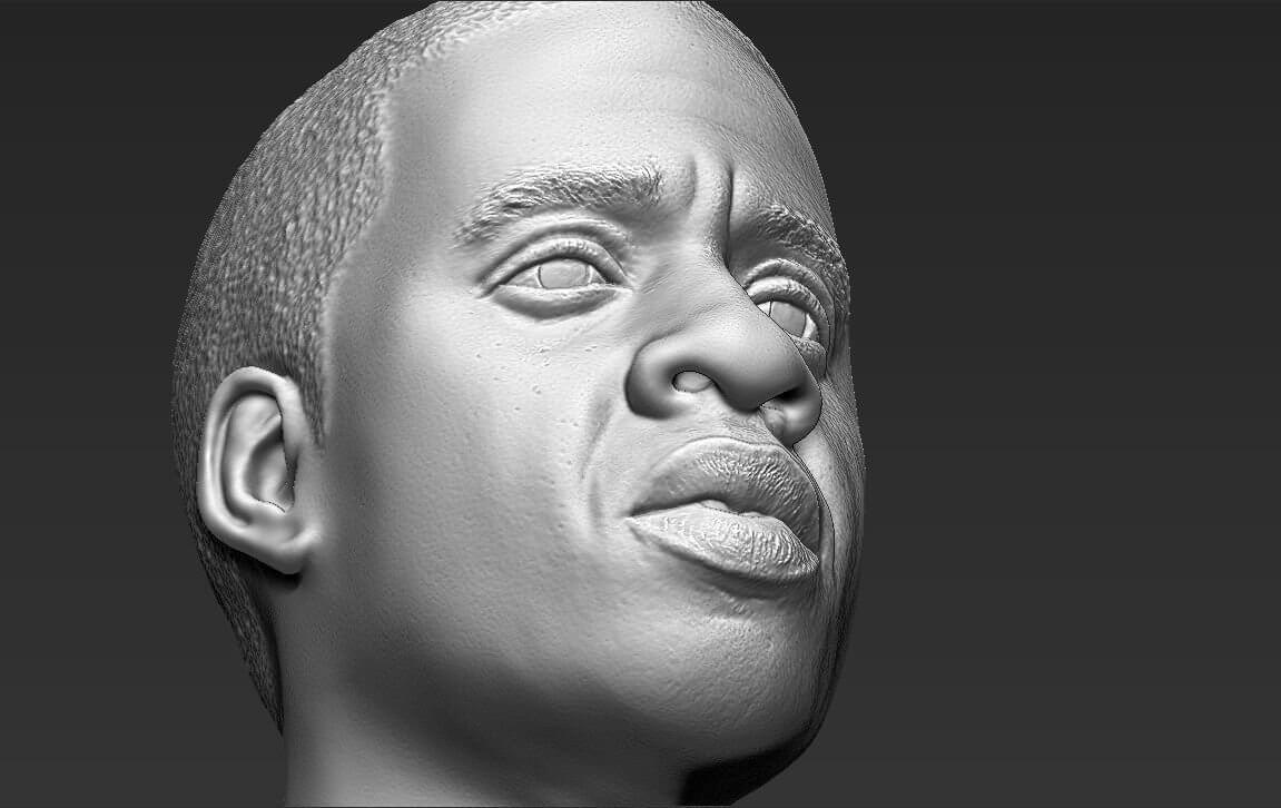Jay-Z Bust (Full Color) 3D Model by PrintedReality