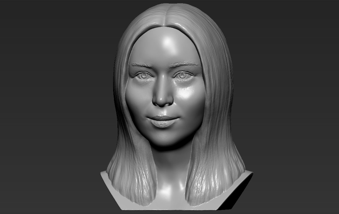 Jennifer Lawrence Bust - 3D Print Model by PrintedReality