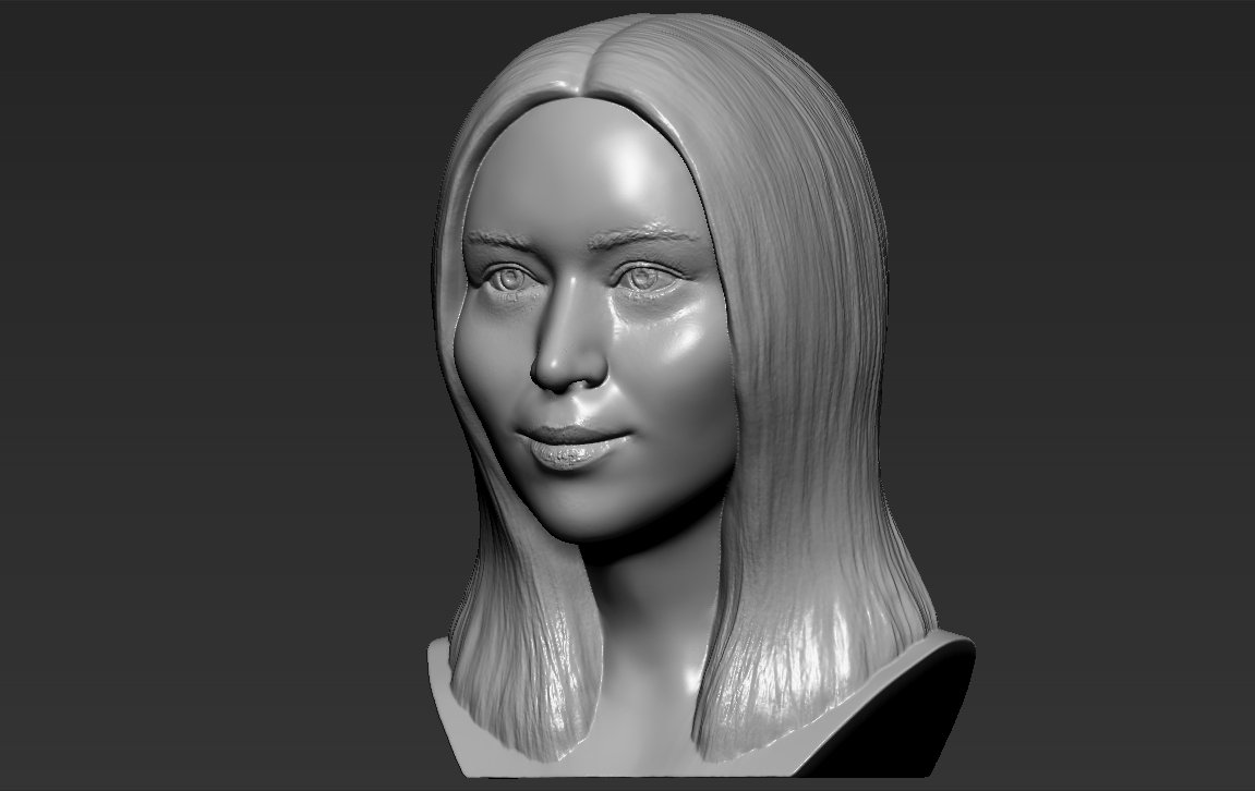 Jennifer Lawrence Bust - 3D Print Model by PrintedReality