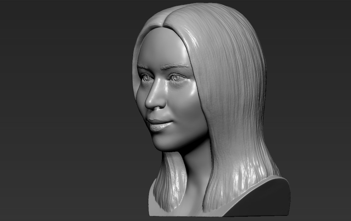 Jennifer Lawrence Bust - 3D Print Model by PrintedReality