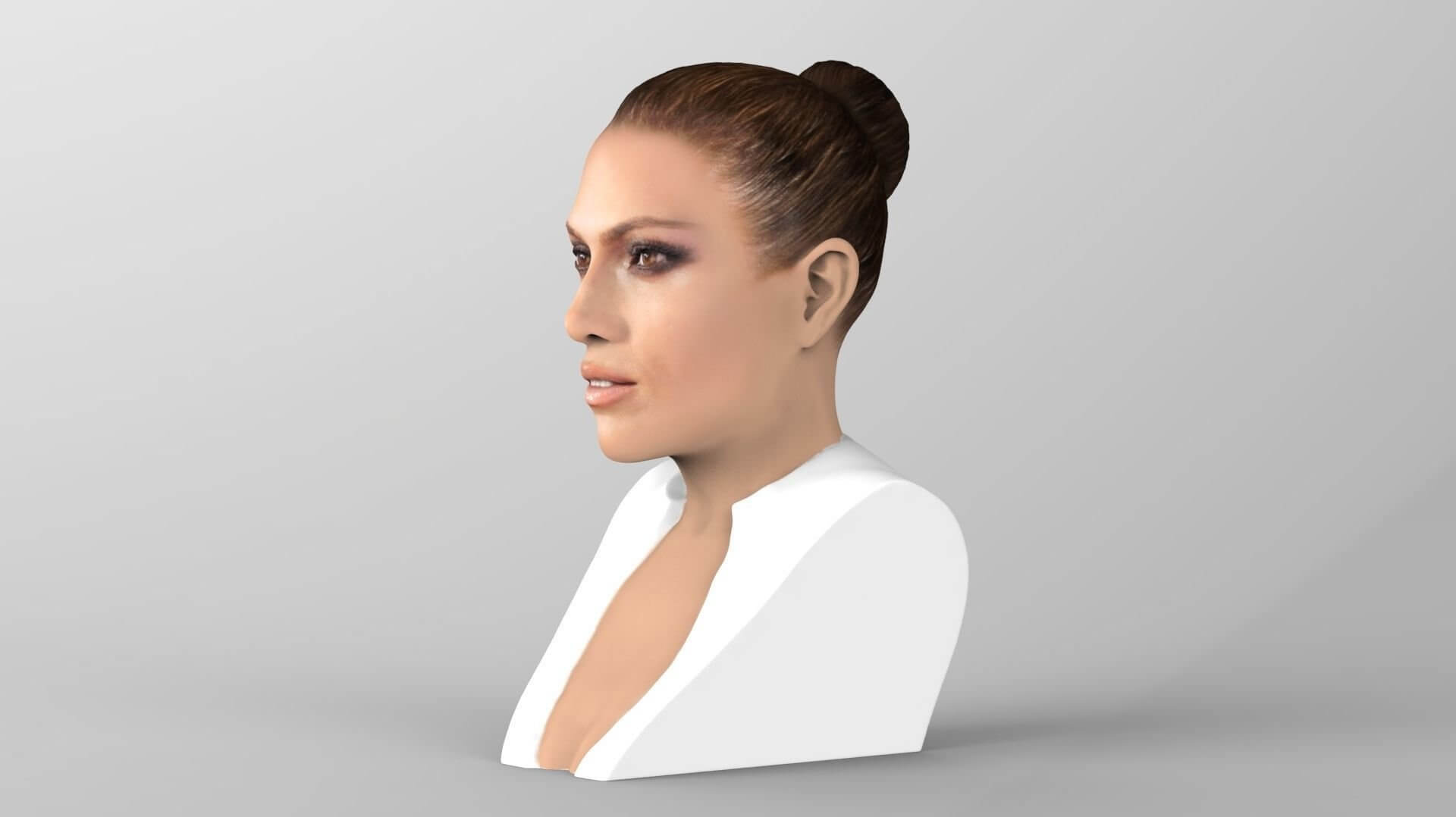 Jennifer Lopez Bust (Full Color) - 3D Model by PrintedReality