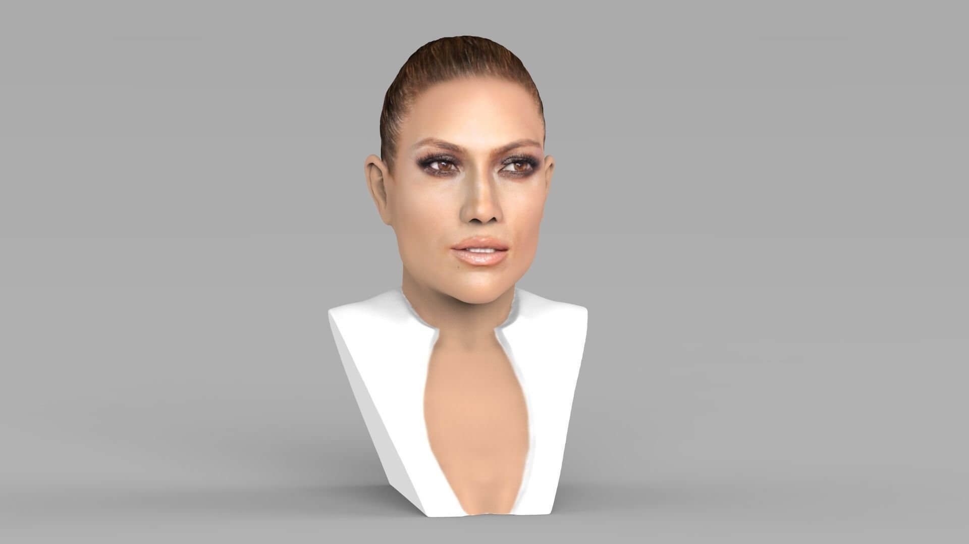 Jennifer Lopez Bust (Full Color) - 3D Model by PrintedReality