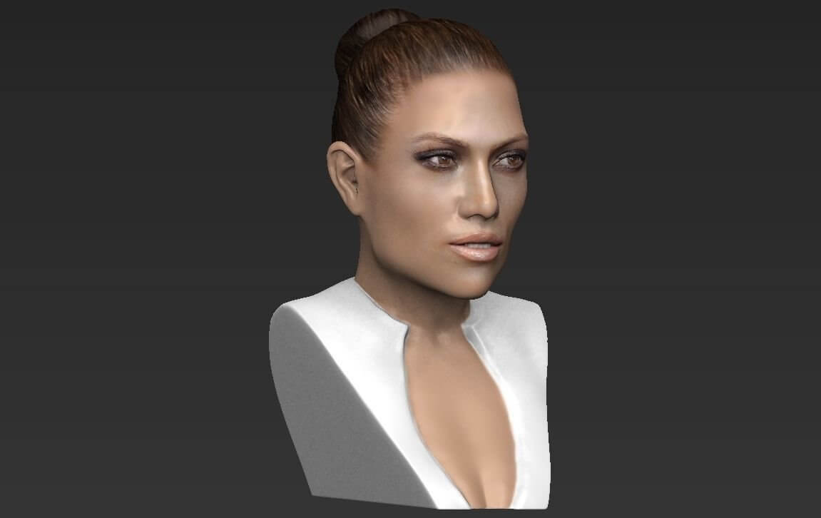 Jennifer Lopez Bust (Full Color) - 3D Model by PrintedReality