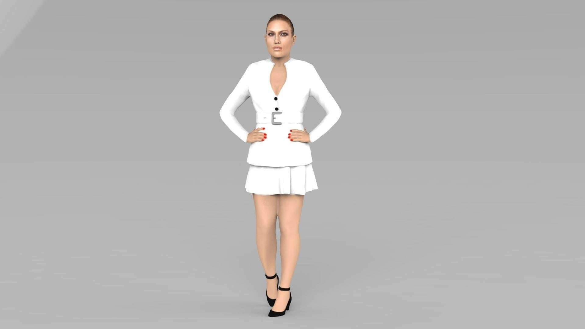 Jennifer Lopez (Full Color) - 3D Model by PrintedReality
