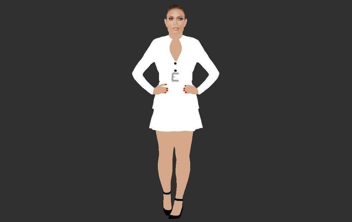 Jennifer Lopez (Full Color) - 3D Model by PrintedReality