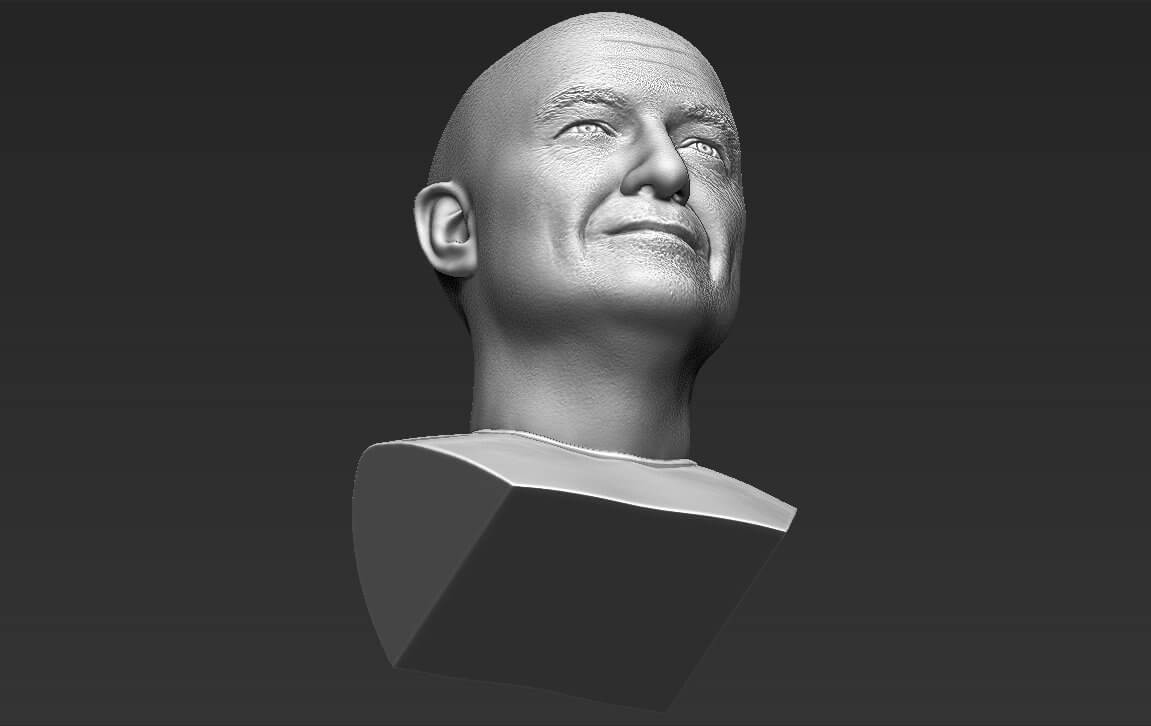 John Locke from Lost Bust - 3D Model by PrintedReality