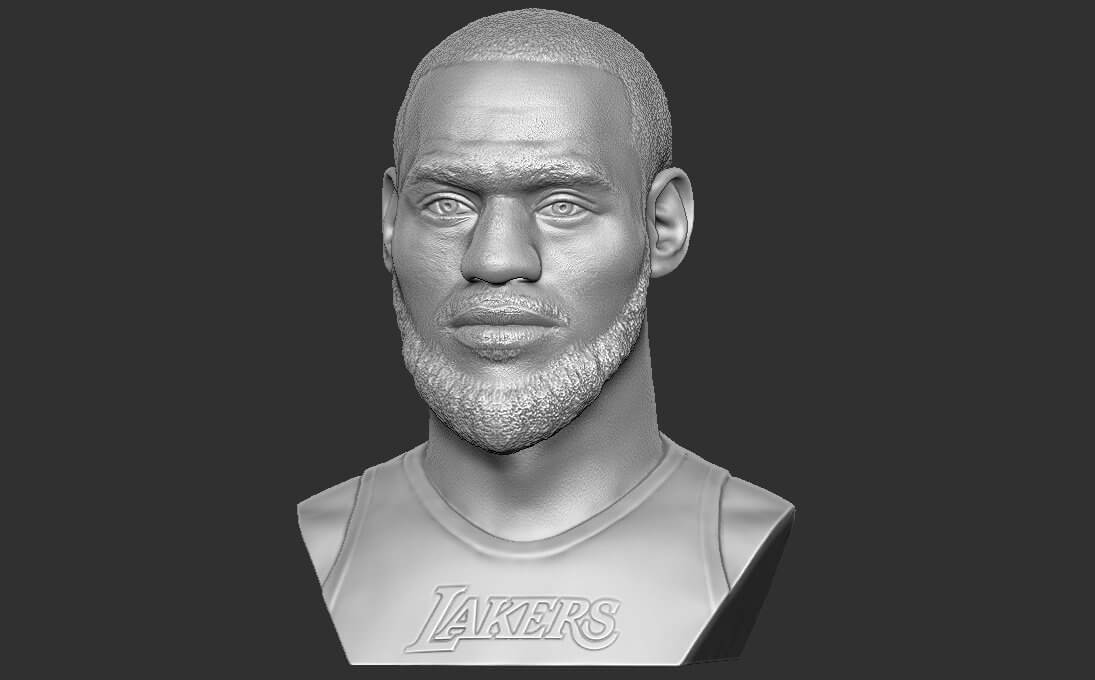 Lebron James Bust - 3D Print Model by PrintedReality