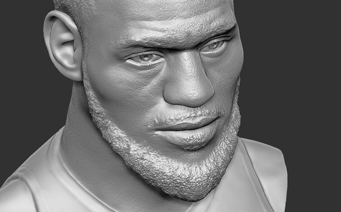 Lebron James Bust - 3D Model by PrintedReality